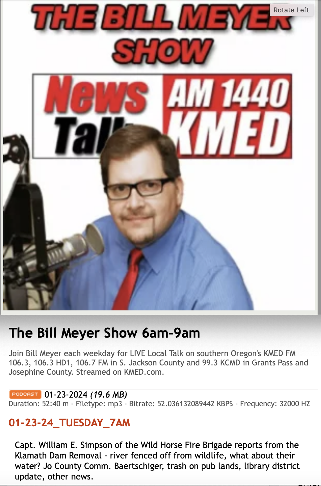 Capt. William Interview about Dam Removal on the Bill MEYER SHOW ...