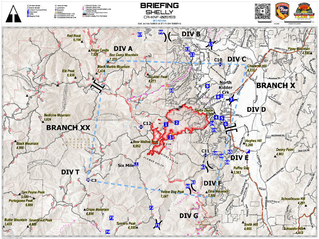 #ShellyFire Wildfire Overview July 12th, 2024 – SISKIYOU NEWS